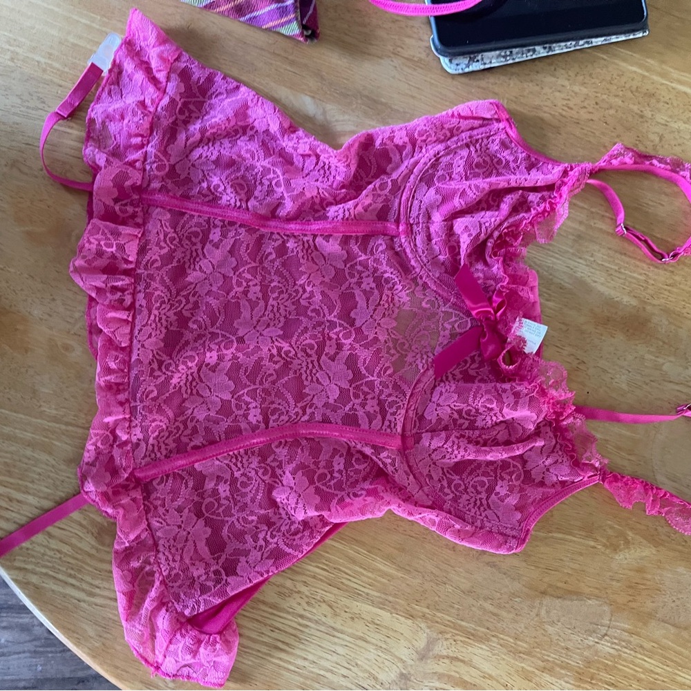 Night Wear With G String And Matching Thigh Highs - Gem